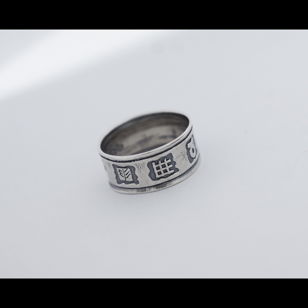 Didae Israel Shablool 925 Silver Symbol Band Ring - Gem